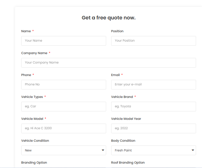 How to submit a quote request?